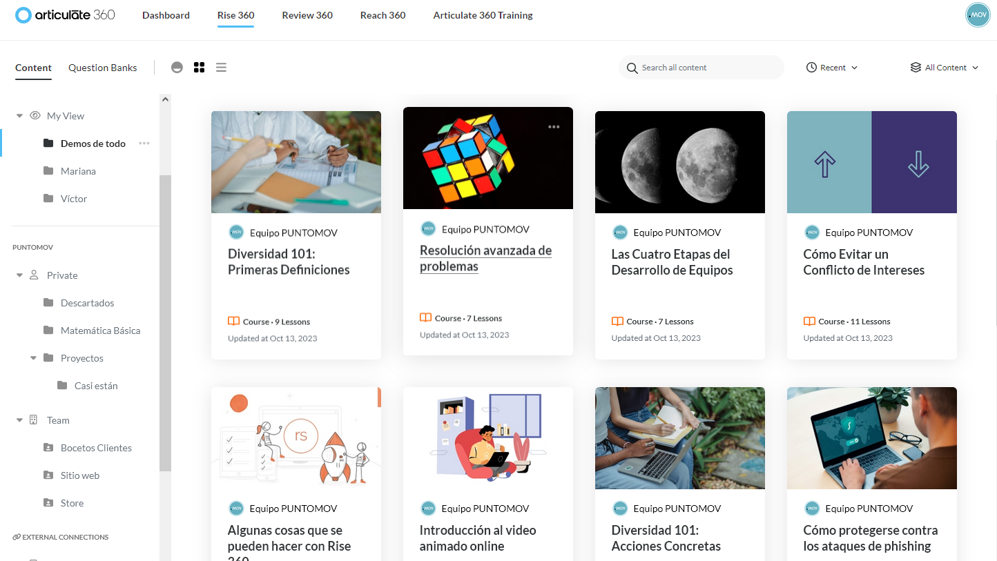 Acceder a un Curso de Rise creado por otro Integrante de mi Equipo